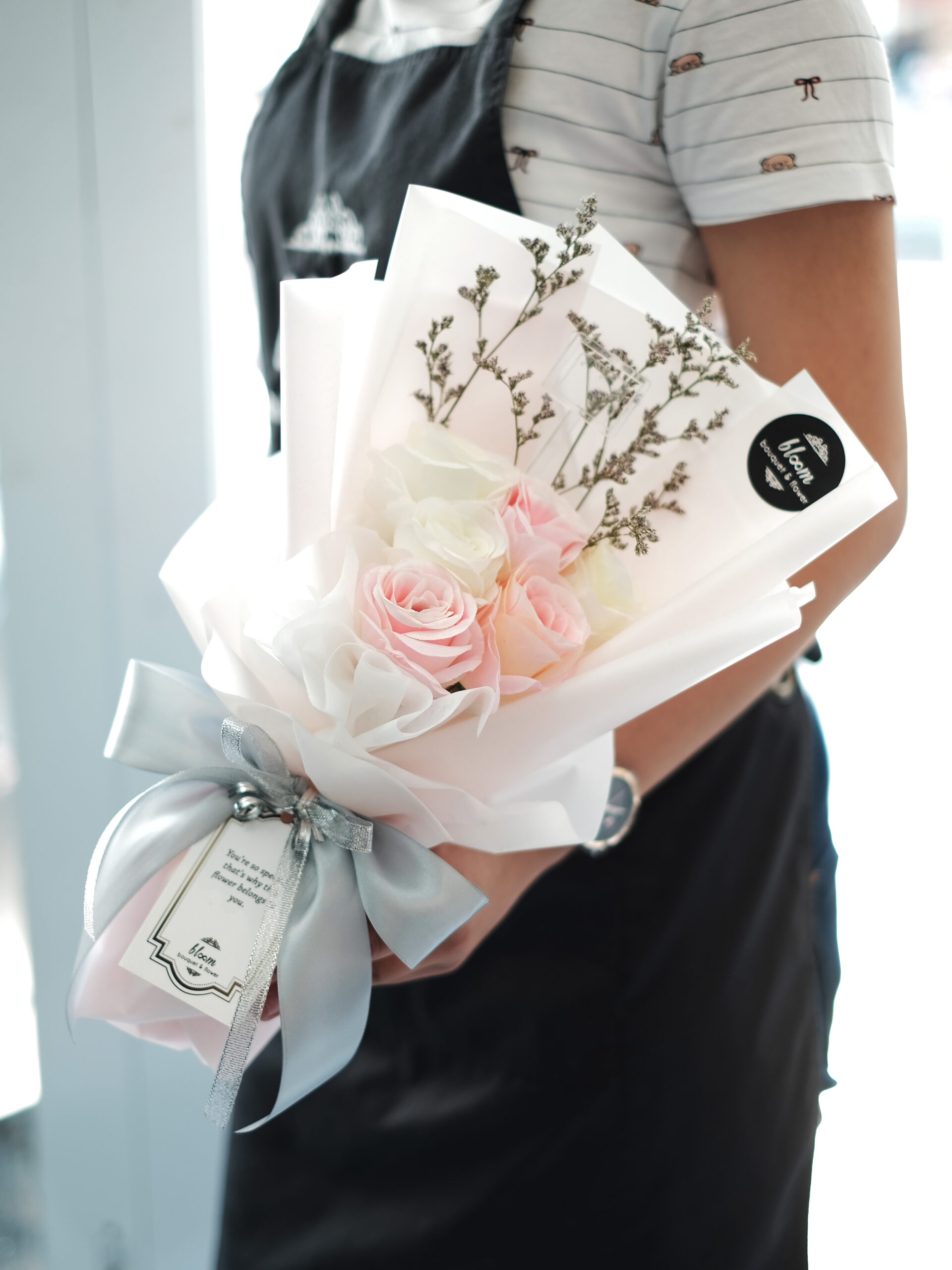 Artificial 6 Stems White Pink - Bloom Bouquet & Flower