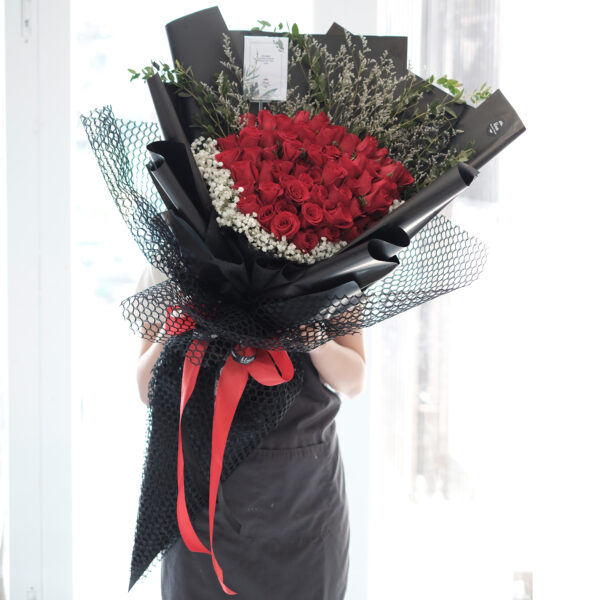 Fresh 60 Stems of Red Roses Custom - Bloom Bouquet & Flower